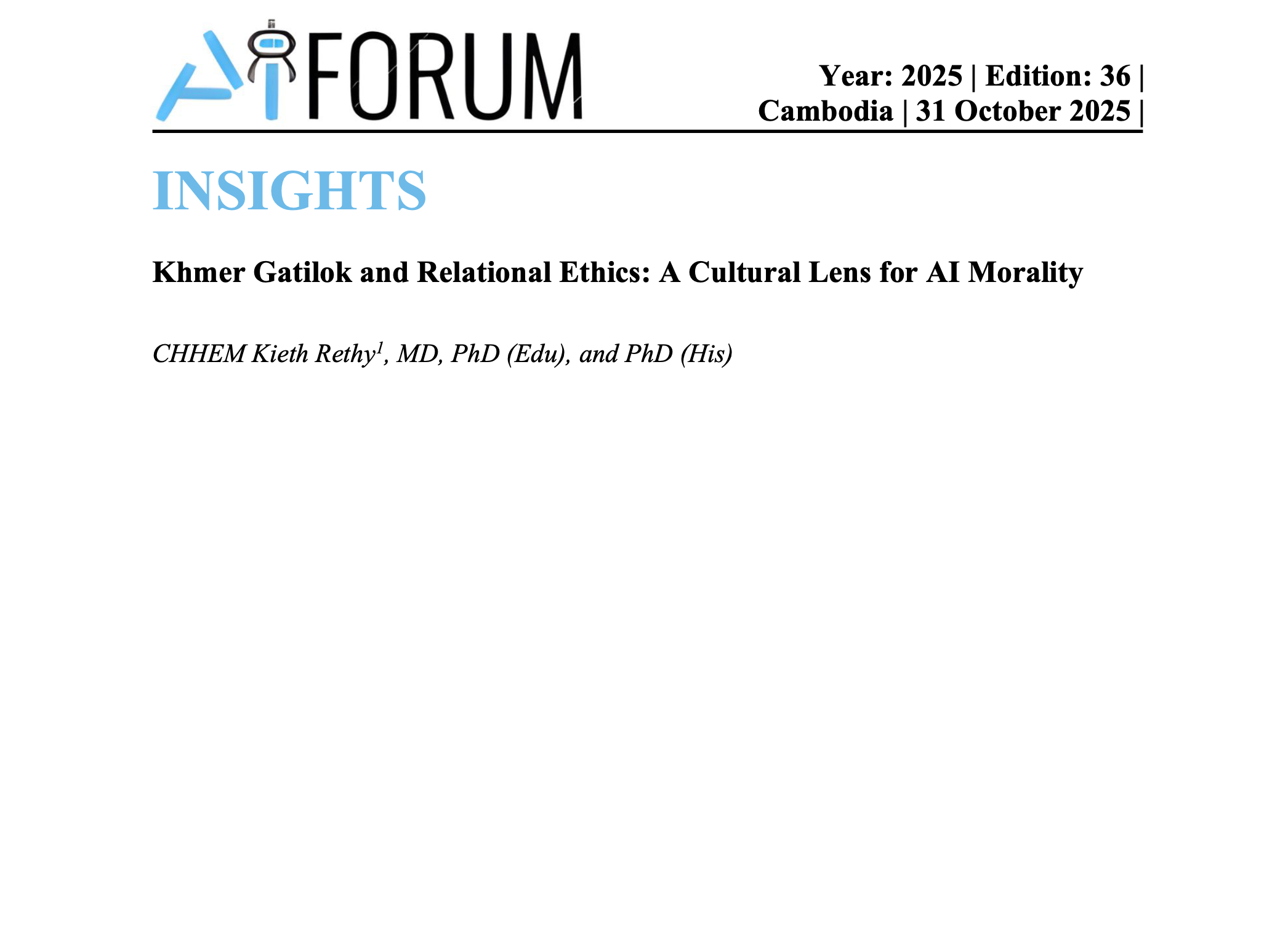 AIF Insights No. 36 (2025) | Khmer Gatilok and Relational Ethics: A ...